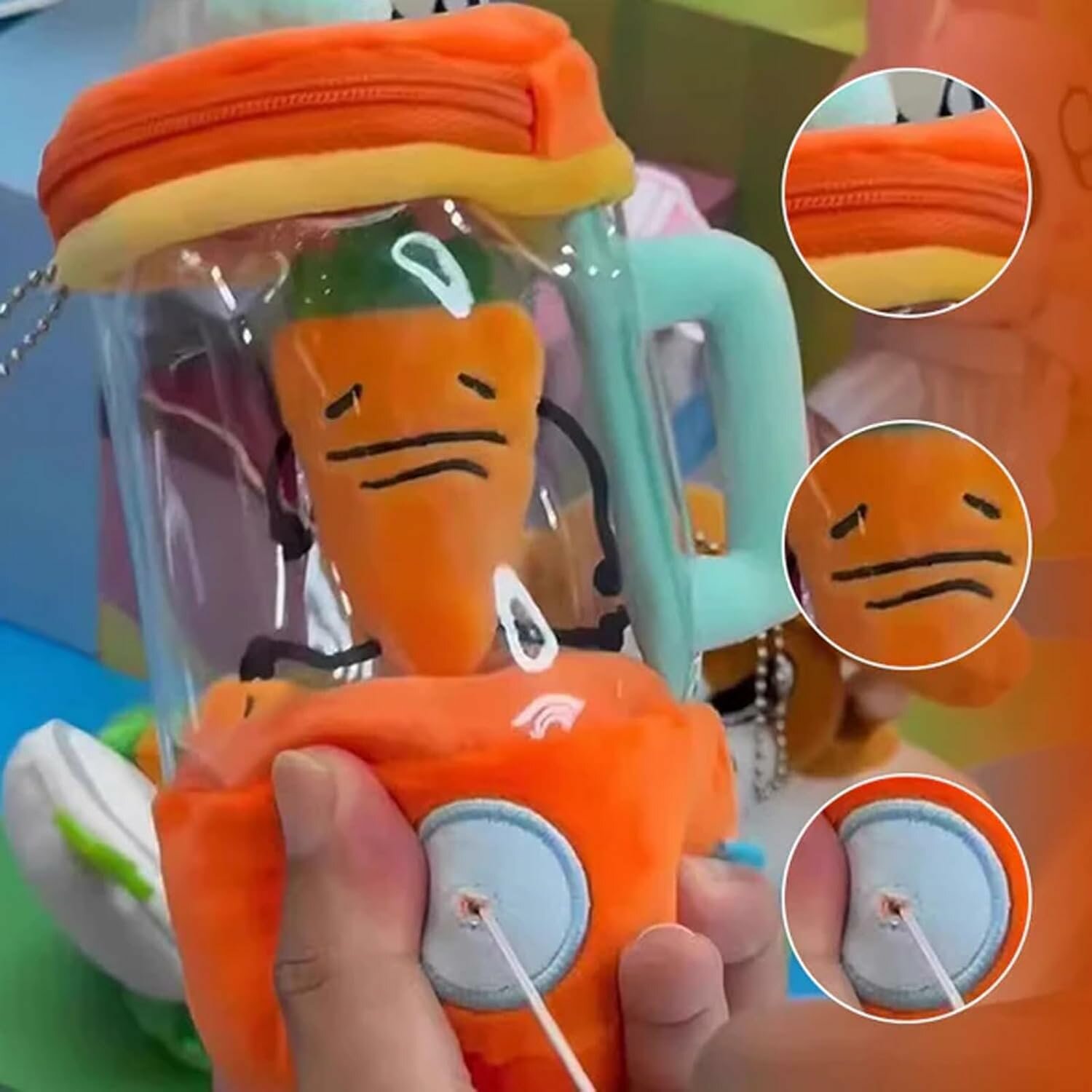 Мягкая игрушка-соковыжималка для моркови, вращающаяся на шнурке, игрушка для снятия стресса
