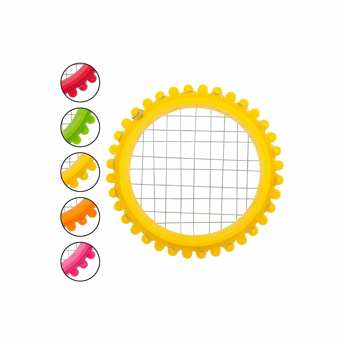 Овощерезка круглая в пластмассовом корпусе с сеточкой размер 5х85х85 мм для нарезки овощей колбасы яиц