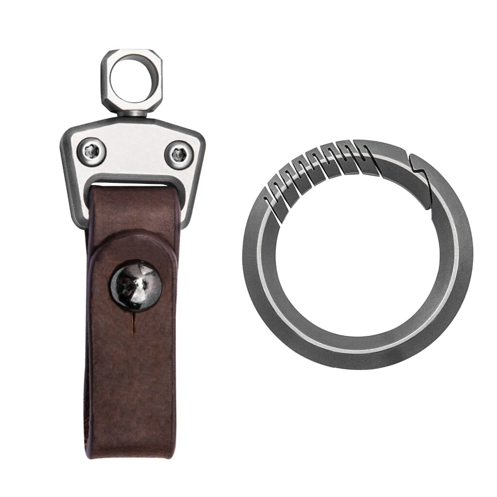 Металлический кожаный брелок для ключей с карабином для ремня и автомобиля