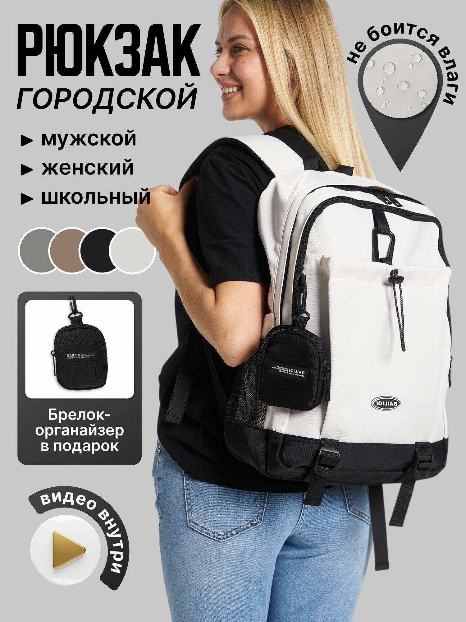 Рюкзак городской женский мужской школьный спортивный