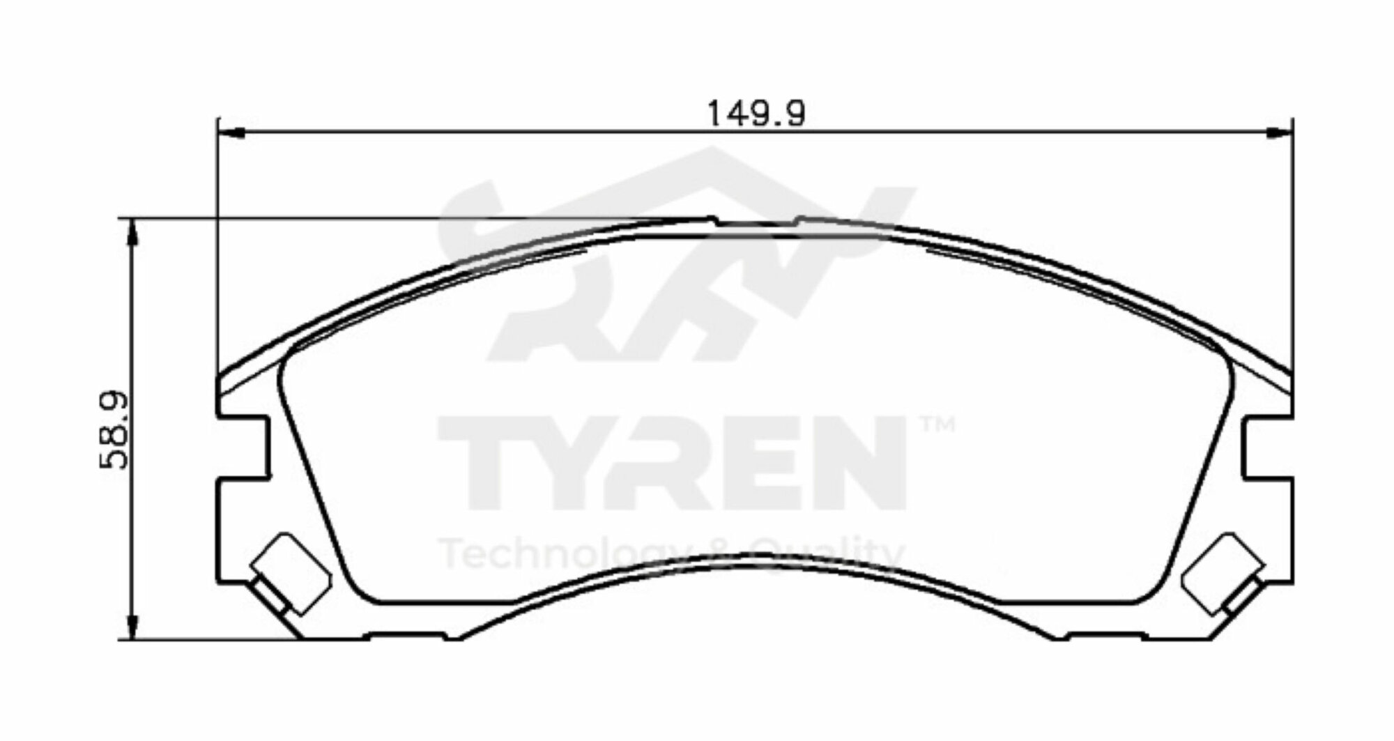Колодки Тормозные Дисковые, Передние Mitsubishi L200 Ii, Iii 92>, Outlander Ii, Iii 06>, Pajero I-Iii 83>(Tyren Tyr1211611)