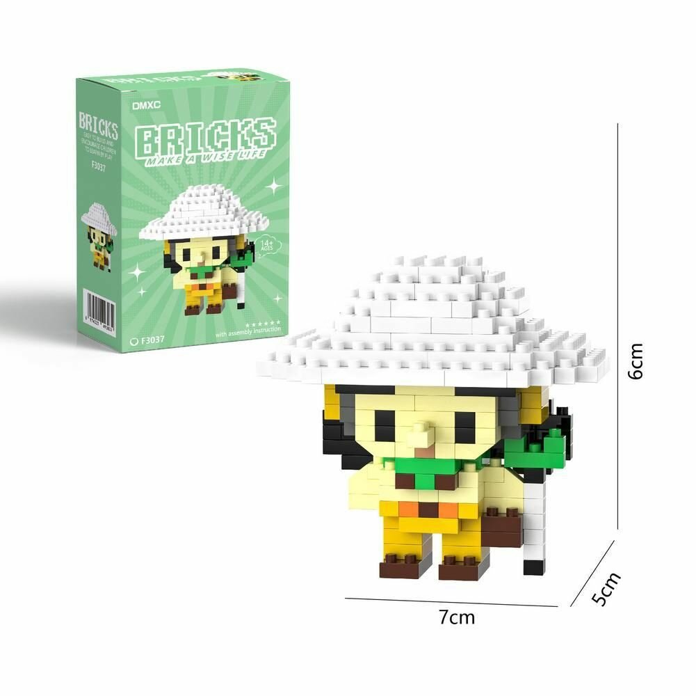 3D Конструктор Манки Д. Луффи / One Piece , фигурка из мини-блоков