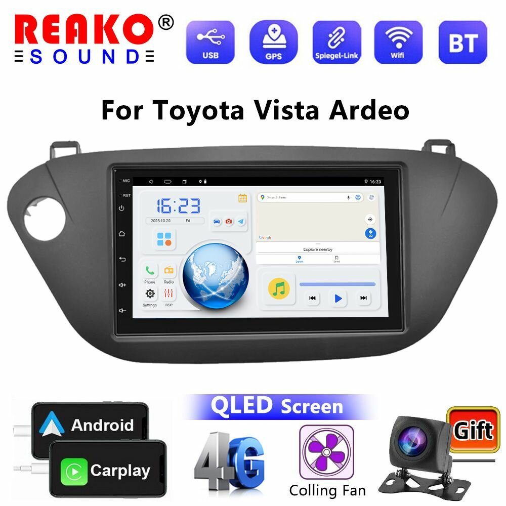 Магнитола для Тойота Виста / Toyota Vista , Vista Ardeo 1998-2003 андроид 7 дюймов 4G-SIM DSP Carplay WIFI блютуз штатная автомагнитола Адаптация для России