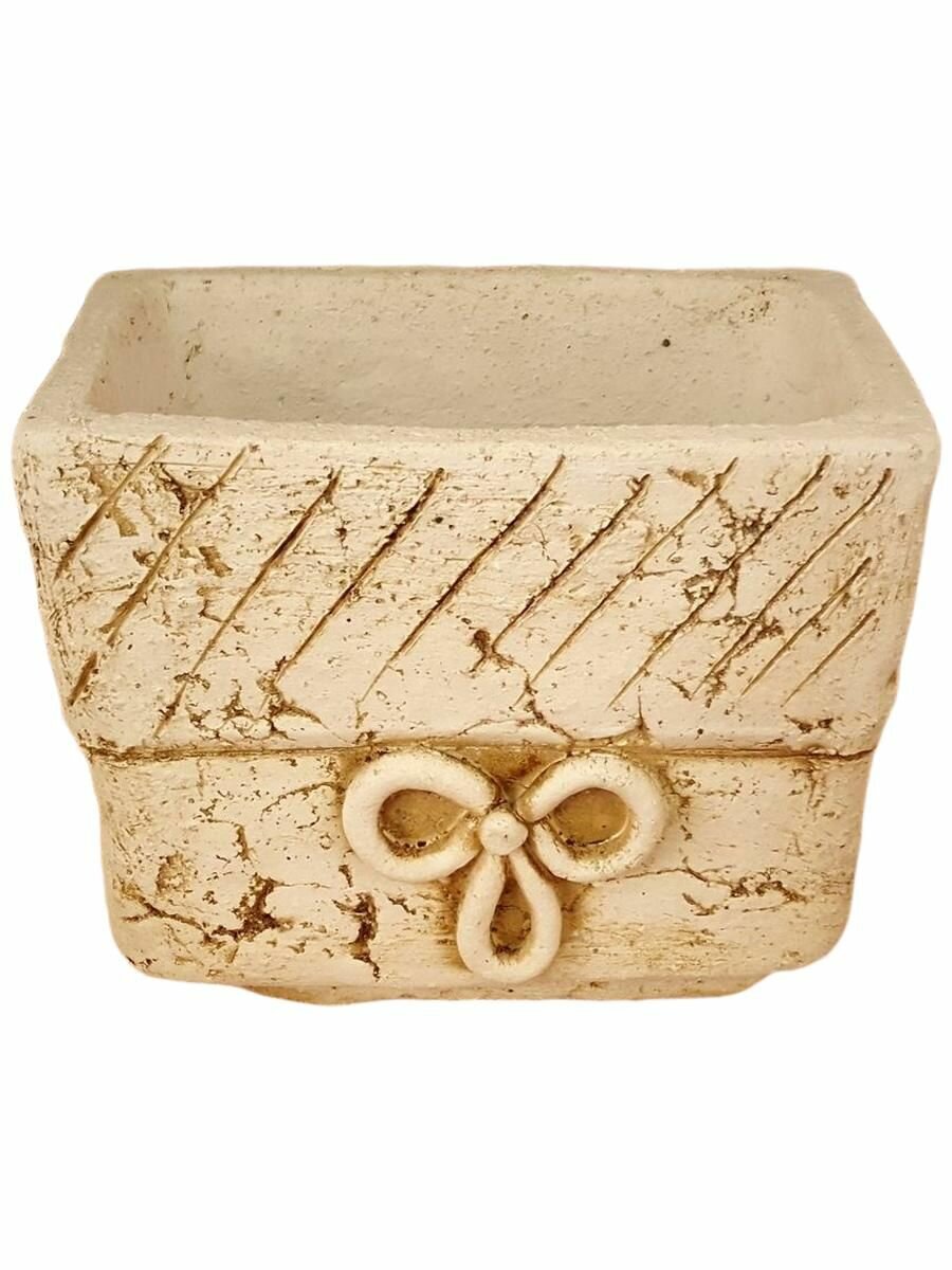 Кашпо "Буханочка" малое, шамотная глина, керамика, Скопинская керамика