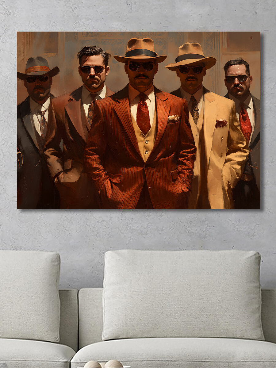 Картина на стену для интерьера - "Гангстеры, мафия", 30х40 см.