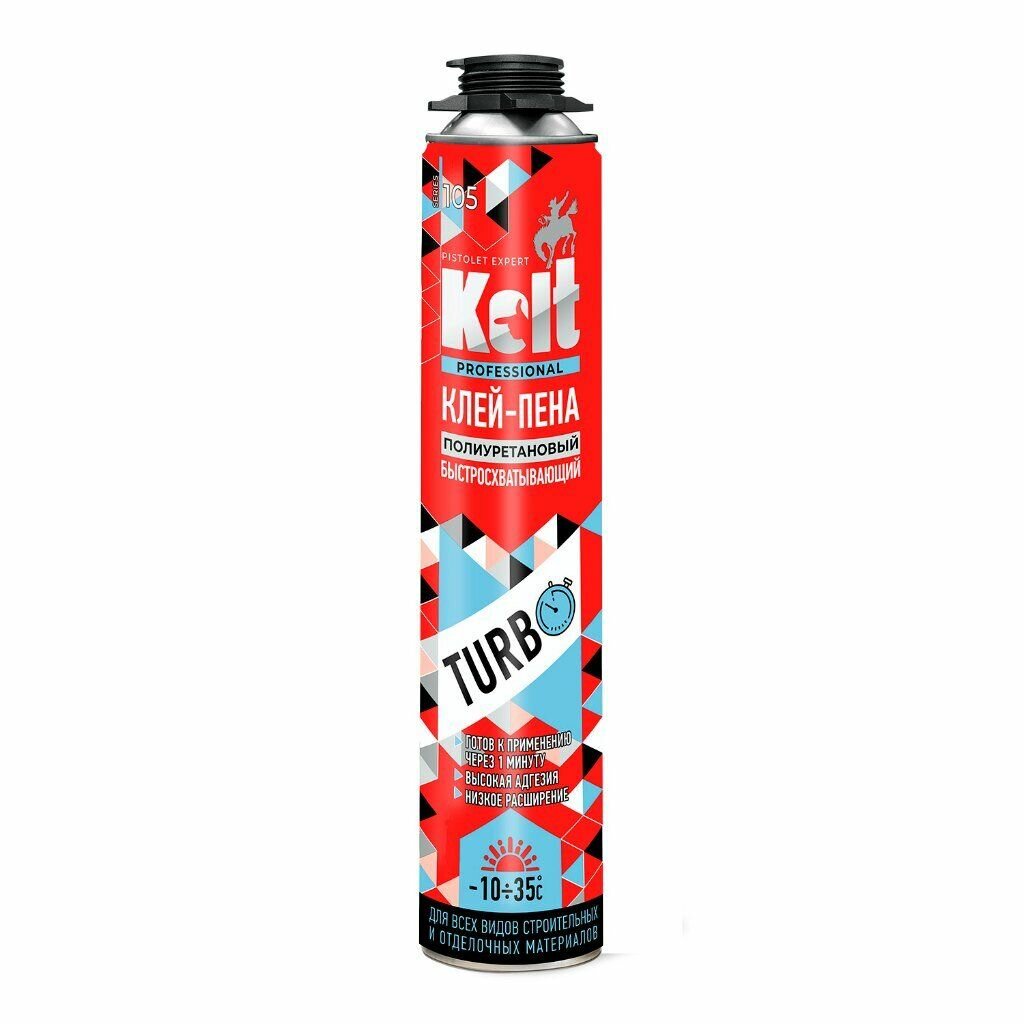 Пена монтажная Kolt "Turbo", профессиональный, 900 г, полиуретановый, всесезонный