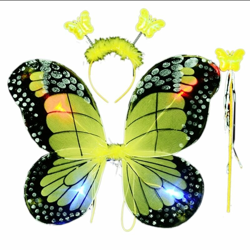 Набор крыльев бабочки-желтый Светящийся набор из трех частей