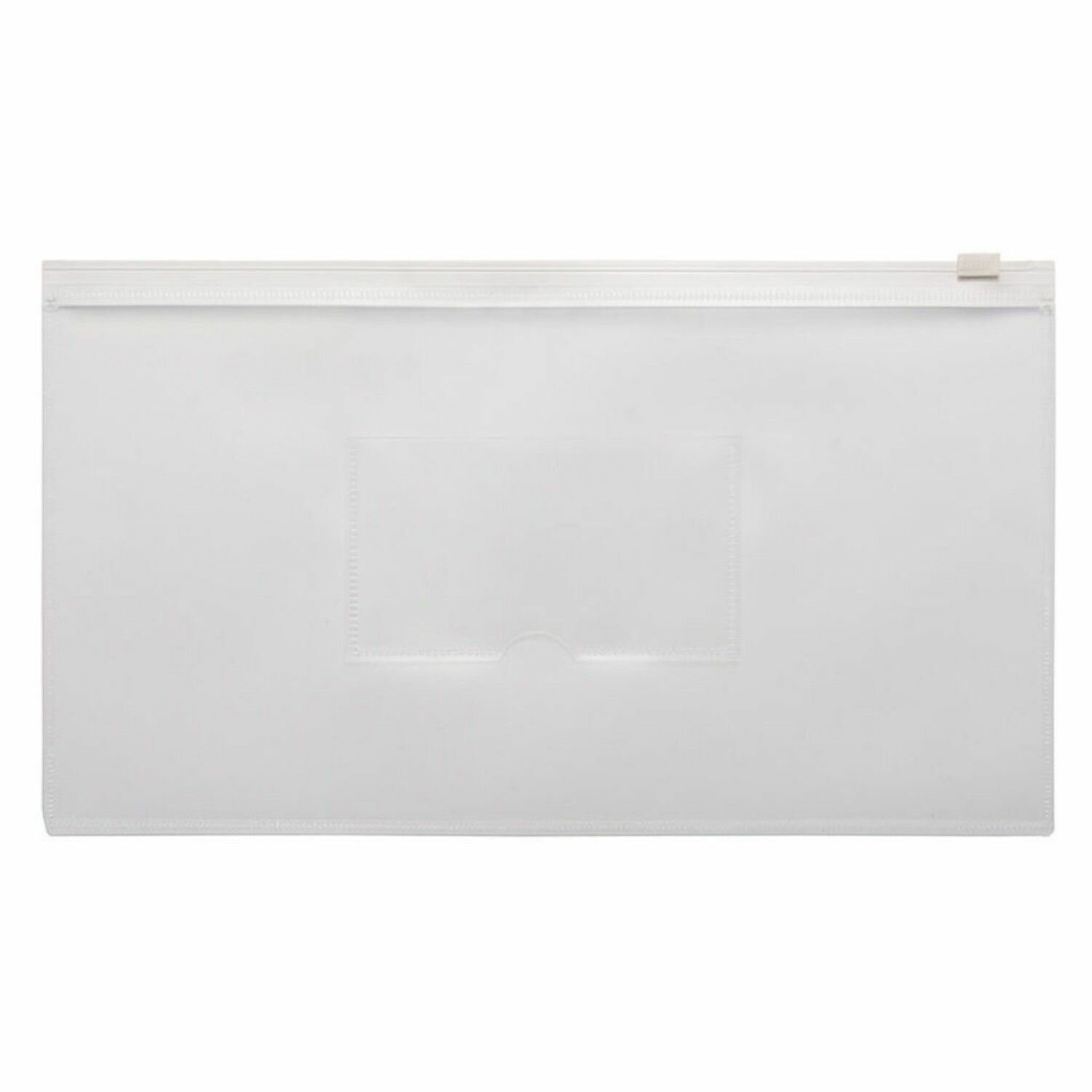 Конверт на молнии А6 0,15мм, карман д/визитки, белая молния