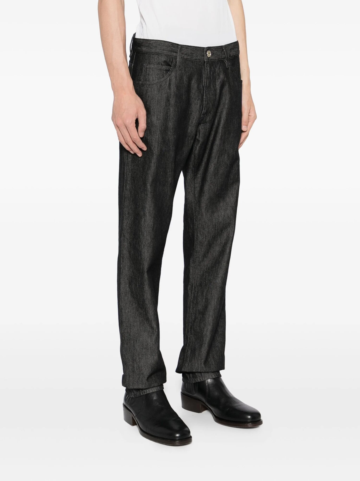 Джинсы GIORGIO ARMANI Logo slim-fit jeans, размер 48, black/black — фото 1