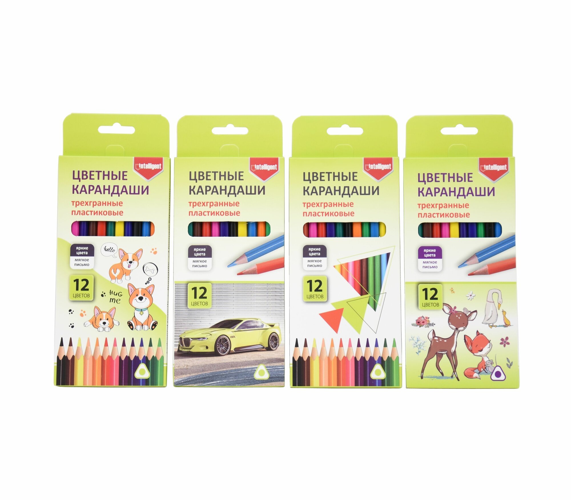 Карандаши цветные 12 цветов "Ассорти" трёхгранные 2М-4М, А3+
