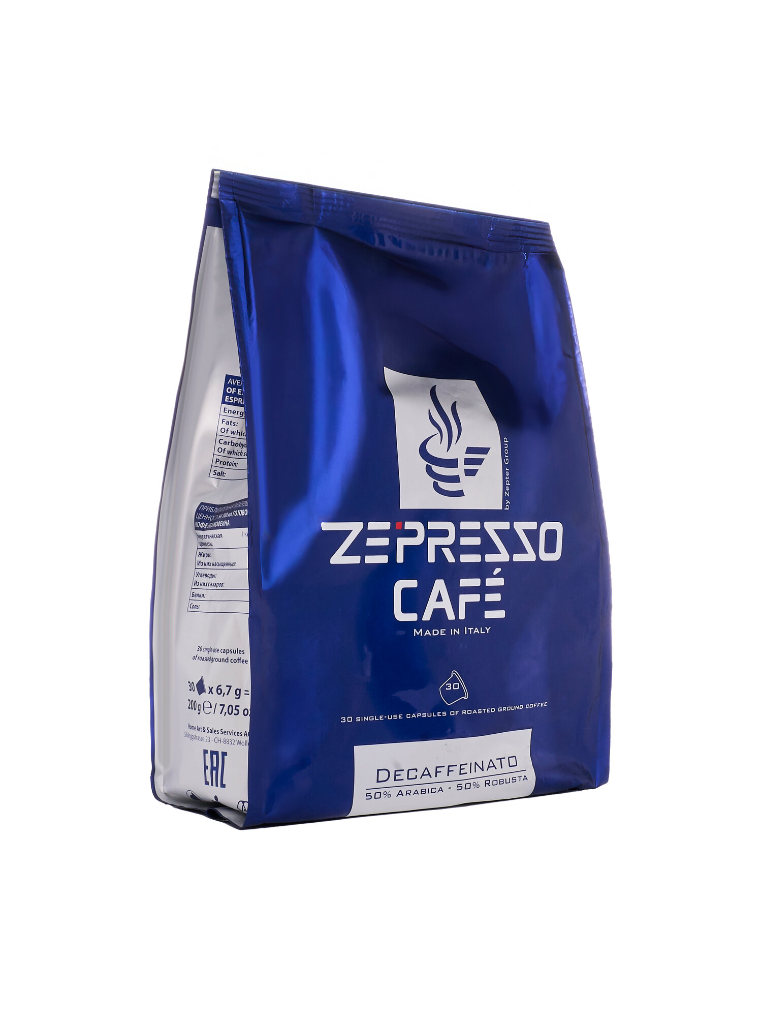 Кофе в капсулах без кофеина для кофемашины Ze-presso DECAFFEINATO/ 30 шт от Zepter
