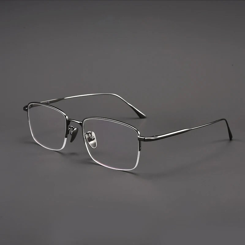 Полуободковые очки MUZZ из титана для мужчин и женщин серый