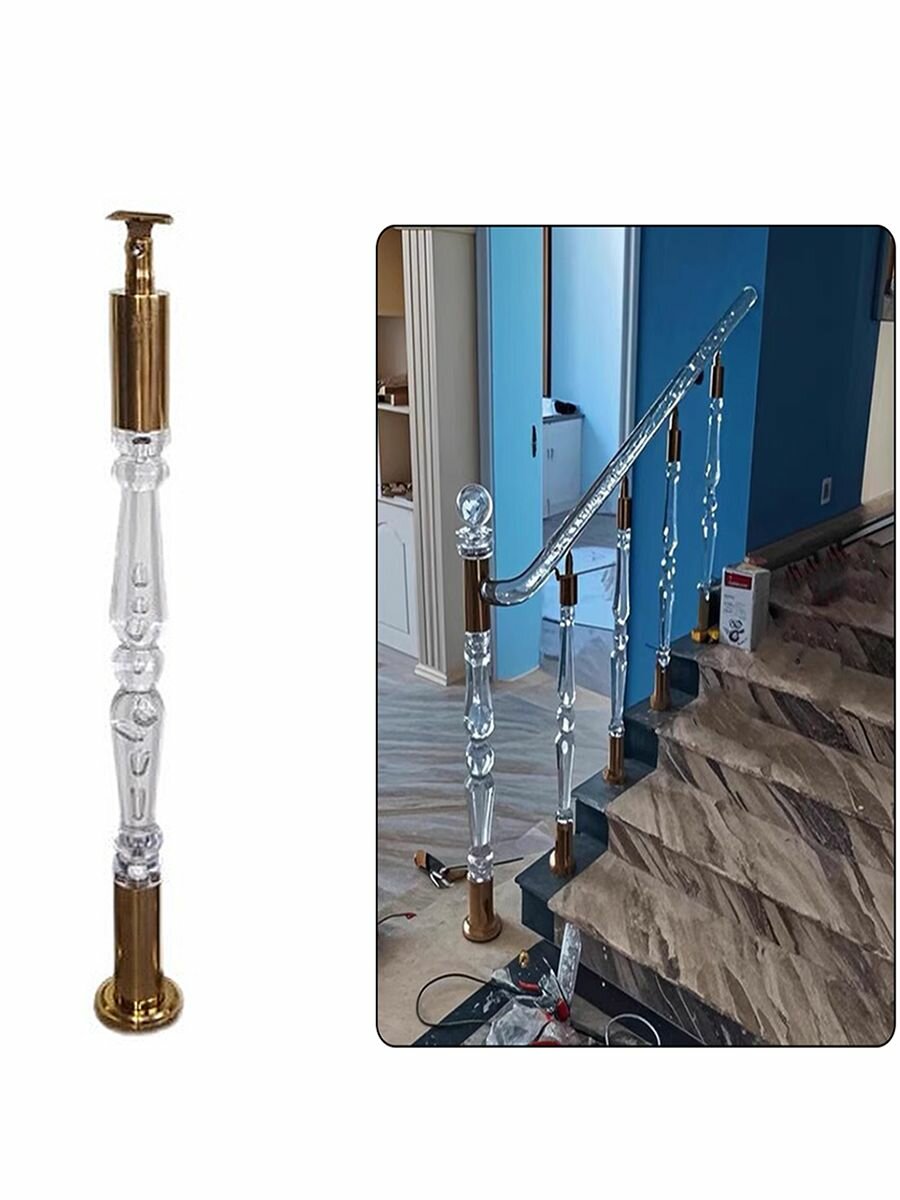 Перила для лестницы, Стойки хрустальные пузыри, Изготовлено из акрила, 1 штука, Применение отели, коттеджи, коридоры