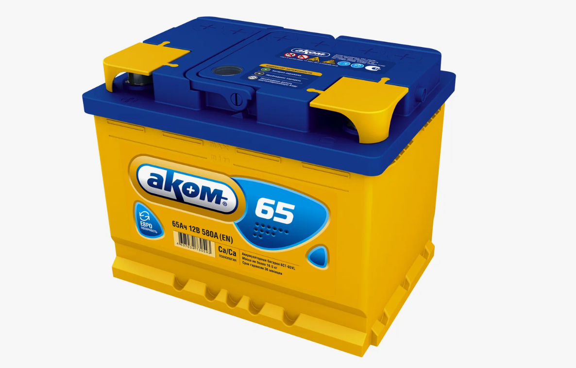 Аккумулятор аком 65 а/ч обратная r+ 242x175x190 en600 а
