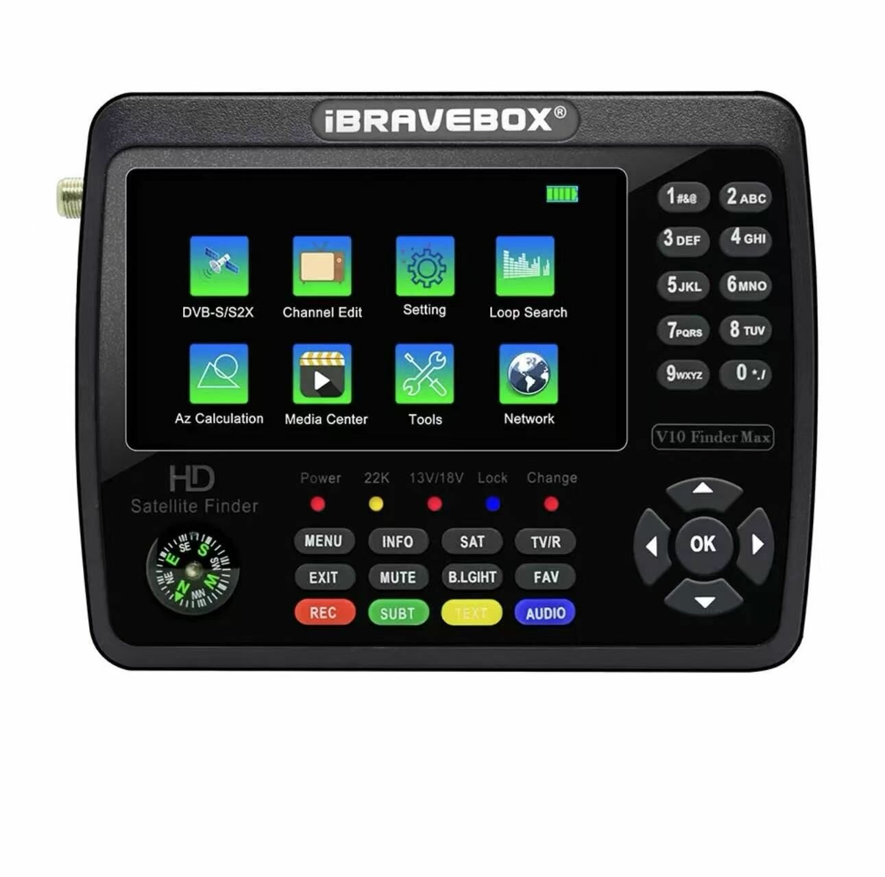 Satfinder Satlink WS-6933, для спутниковых антенн, со встроенным аккумулятором