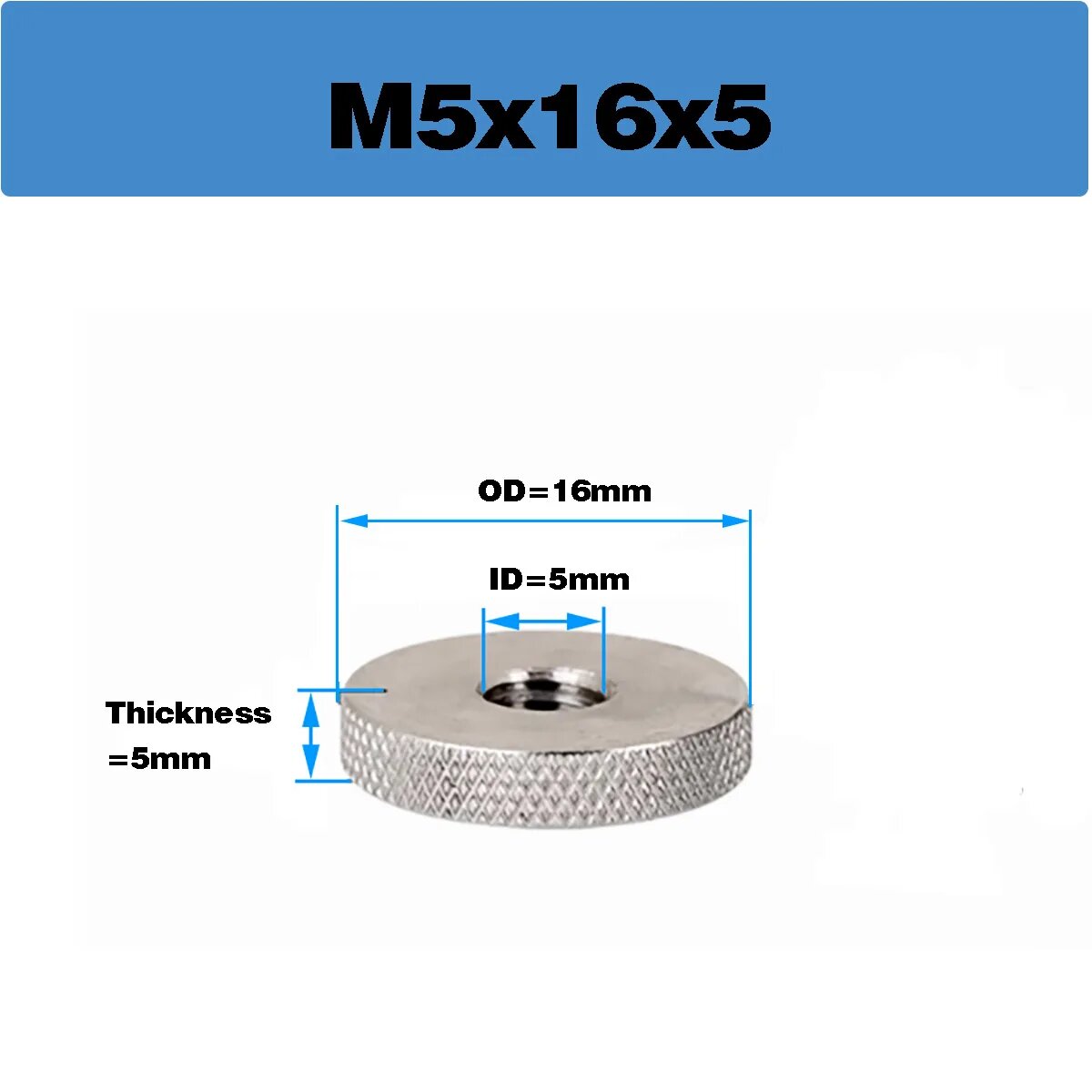 Гайка M5x16x5, цвет: 2pcs