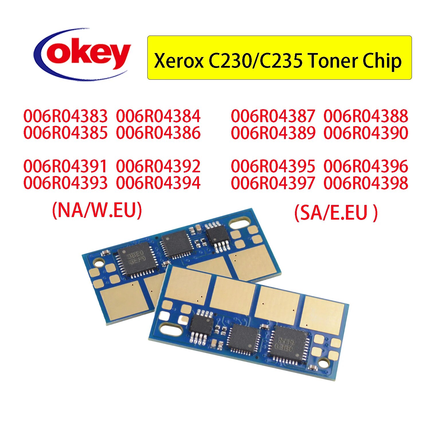 Чип тонера Cokey для Xerox C230 C235 006R04395 BK 3K SA