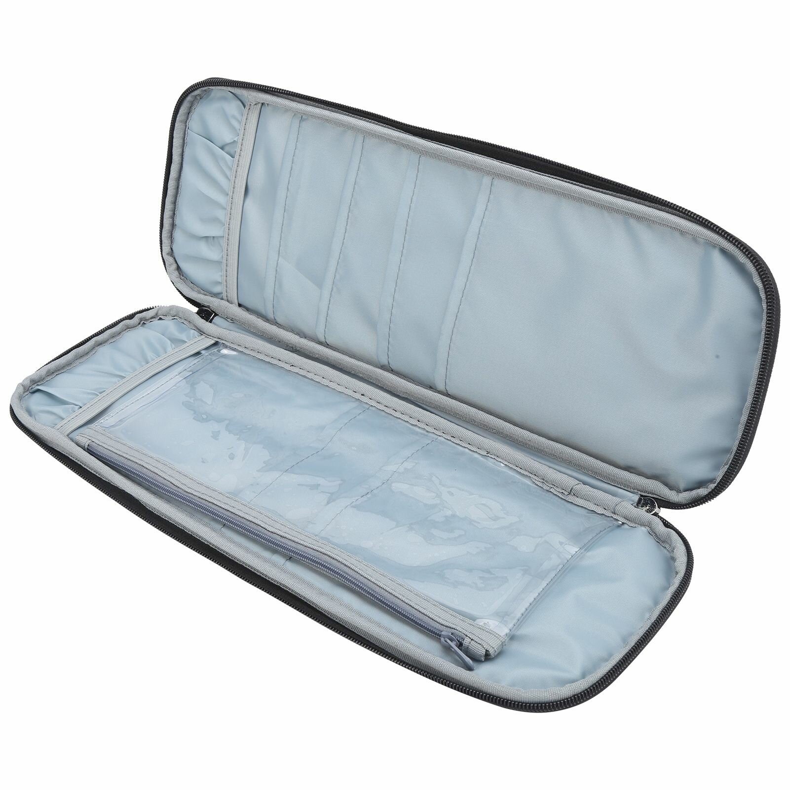 Длинный чехол для вязальных игл и крючков, футляр-органайзер из ткани Оксфорд 600D для хранения спиц и аксессуаров, компактный дорожный кейс прибл. 39 см х 14 см