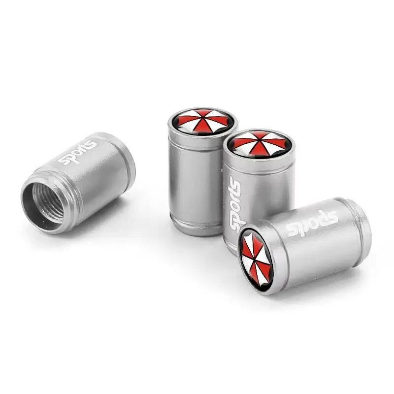 4 шт, зонтик, автомобильные колеса, шины, колпачки для штока клапана, универсальный стиль, антикоррозийный сердечник, пылезащитный колпачок для мотоцикла, велосипеда, автомобильные аксессуары серебристый