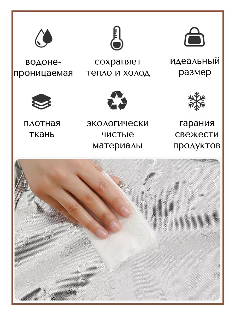 Термосумка "Термосумка для Ланч-бокса", синяя/коричневая, фольгированный изолон — фото 1