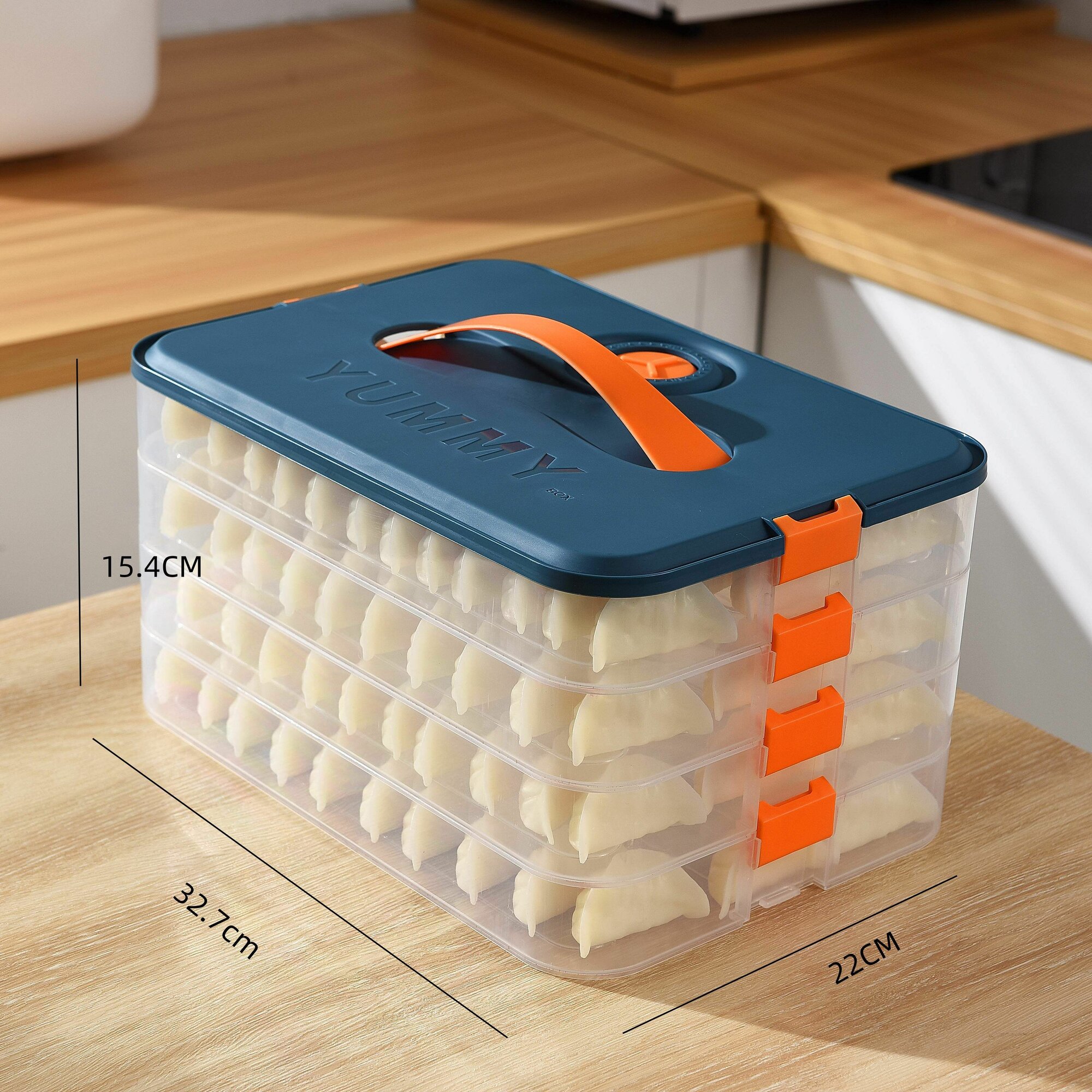 Контейнер, для замороженных продуктов, многоуровневый, тёмно-синий, 15 см