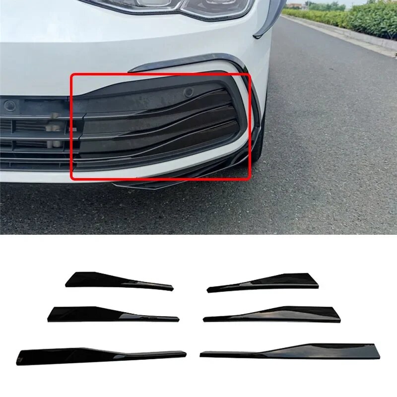 Накладки на переднюю решетку радиатора и противотуманные фары для VW Golf 8 Mk8 2021-2022, ABS, аксессуары для тюнинга автомобиля