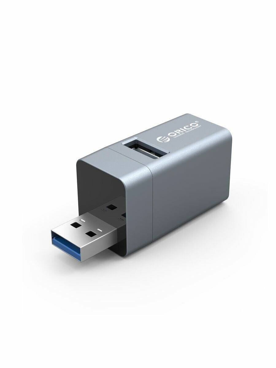 Мини USB-концентратор ORICO MINI-U32L 3хUSB-A серый (ORICO-MINI-U32L-GY-BP)
