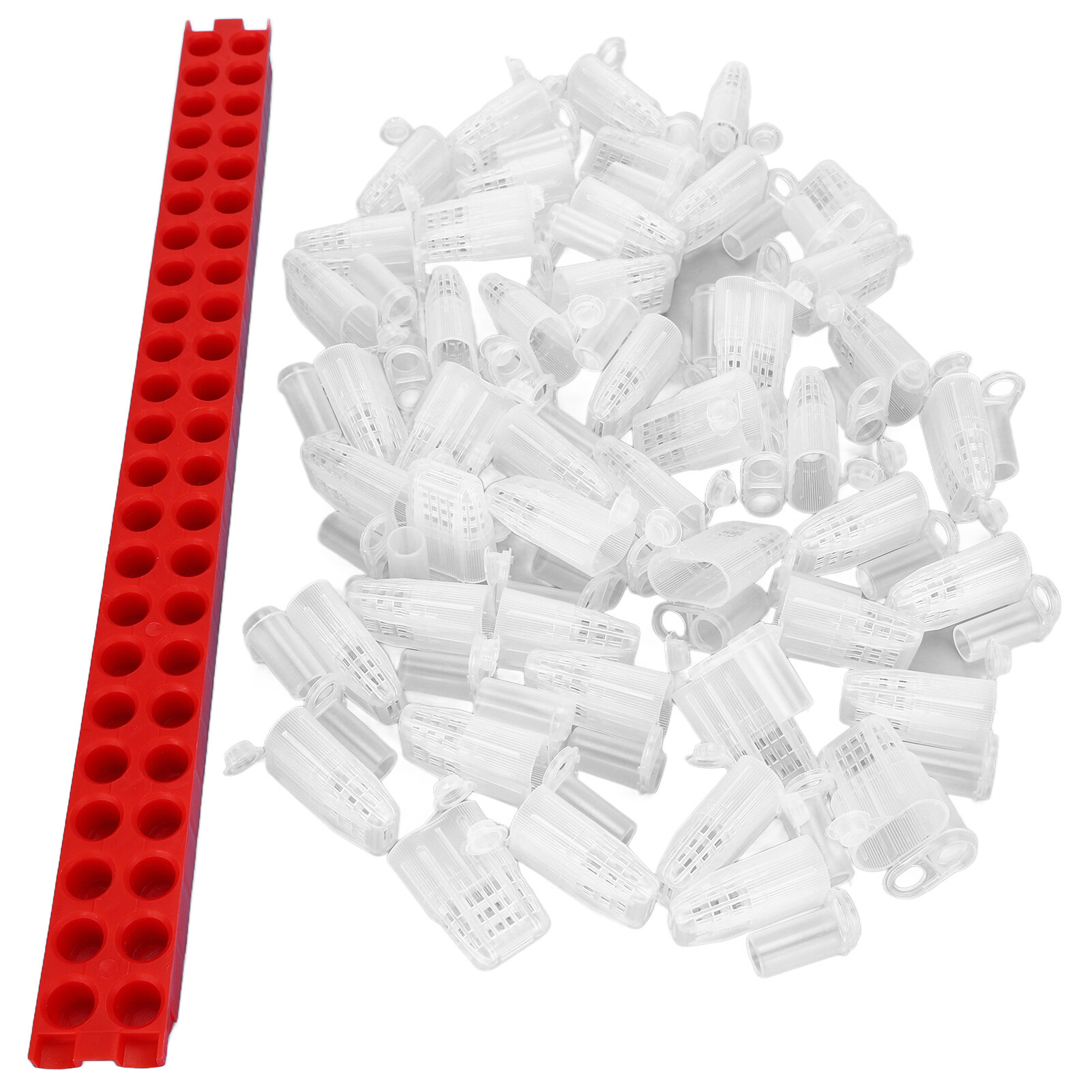 Клетка для пчелиной матки, пластиковые клетки для разведения пчел, комплект с транспортной полосой, аксессуары для пчеловодства