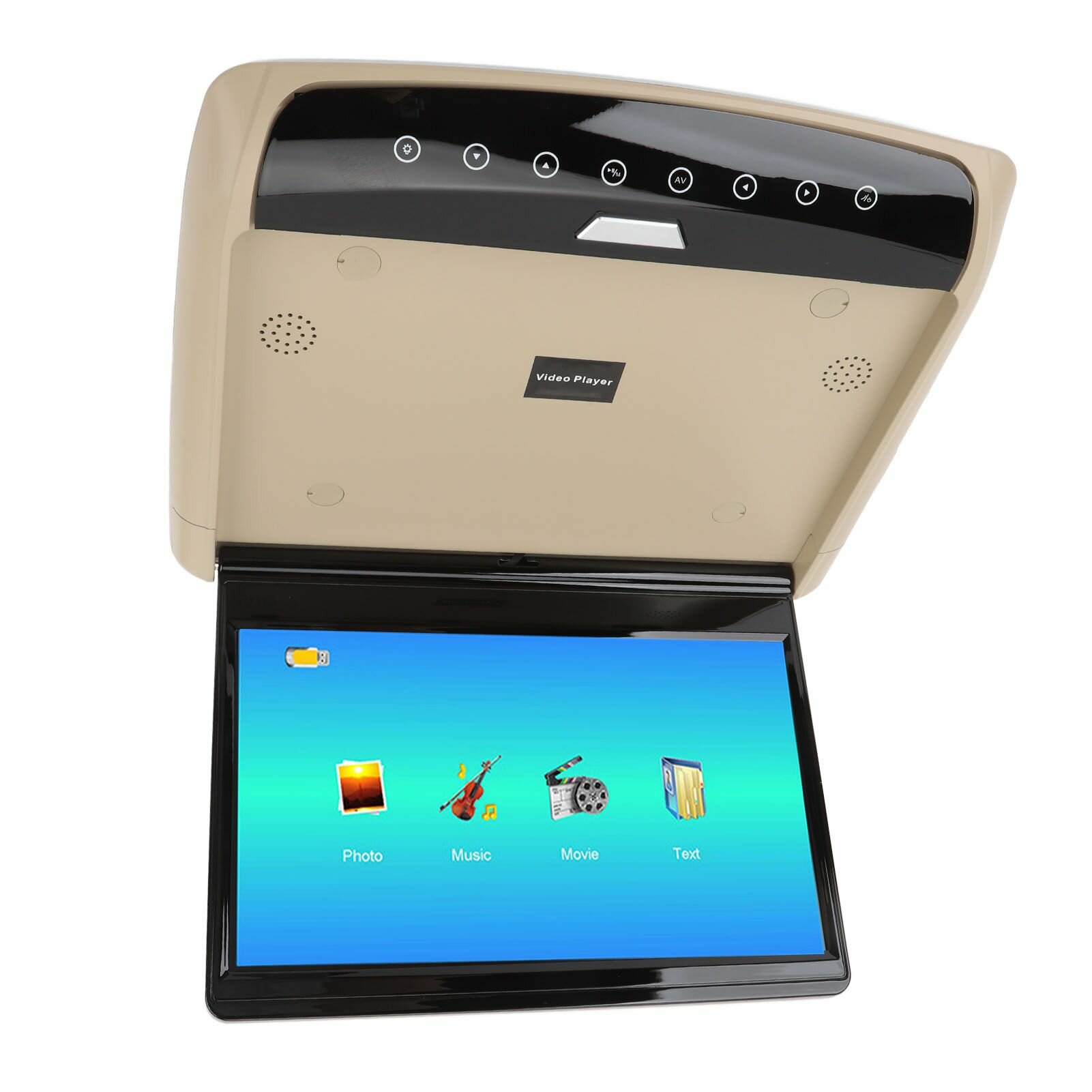 Автомобильный потолочный проигрыватель 11.6 дюймов, HD IPS экран, 170 угол открытия для бизнес автомобилей, SUV, RV, бежевый