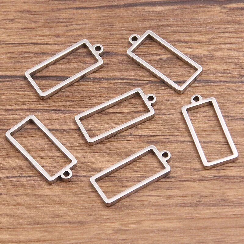10 шт. Рамки для подвесок из нержавеющей стали 8X18X1.2mm0.4g