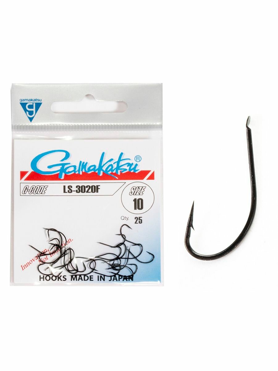 Крючки Gamakatsu LS-3020F HOOKS BLACK размер 10 (упк.25шт.)