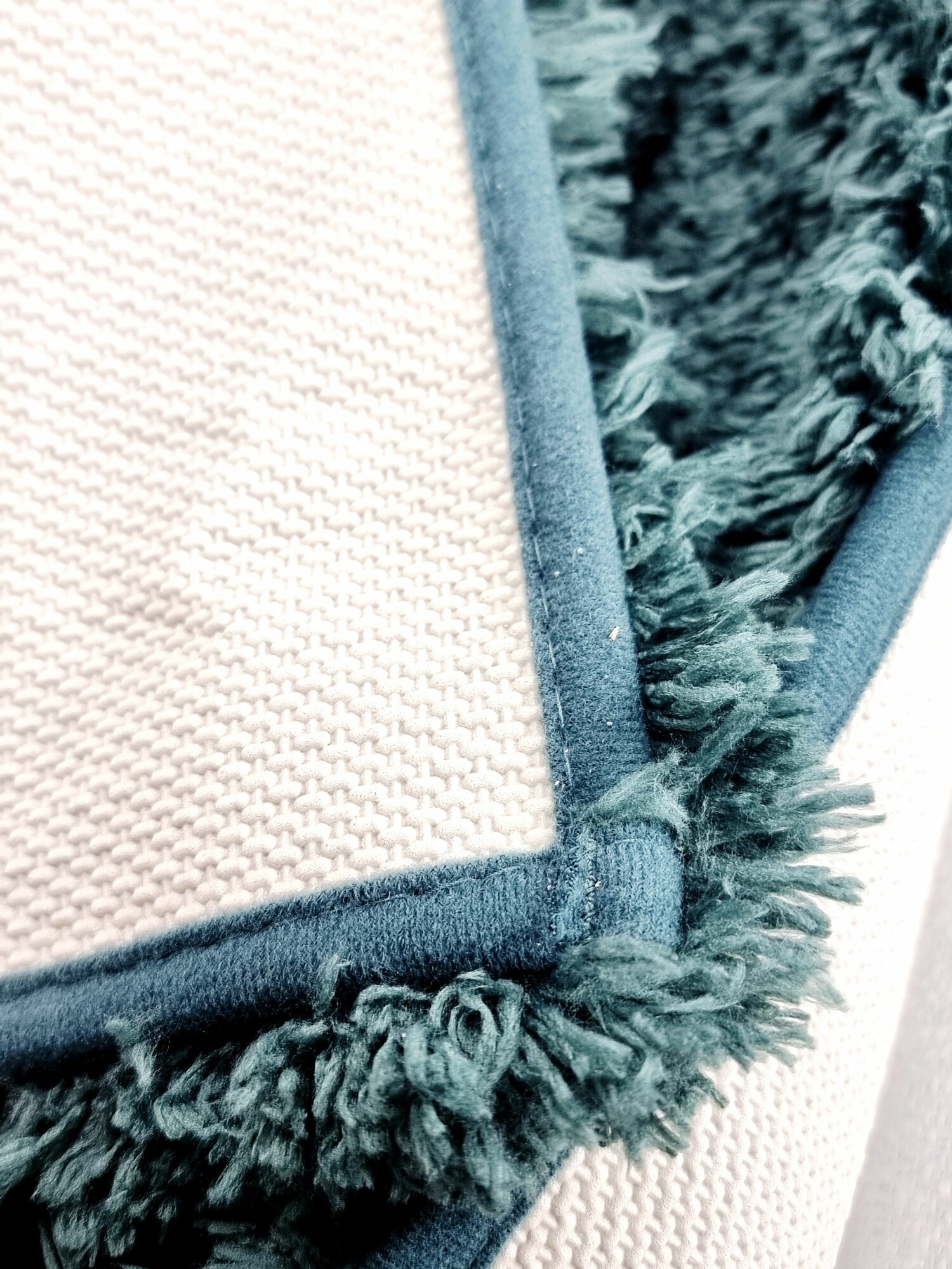 Коврик IKEA для ванной или прикроватный ALMTJАRN серо-бирюзовый пушистый 60х120 см