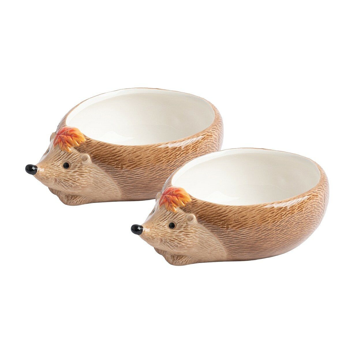 Набор 2 конфетницы, 21х15 см, керамика, коричневая, Еж с листом, Autumn forest (Anna Lafarg)