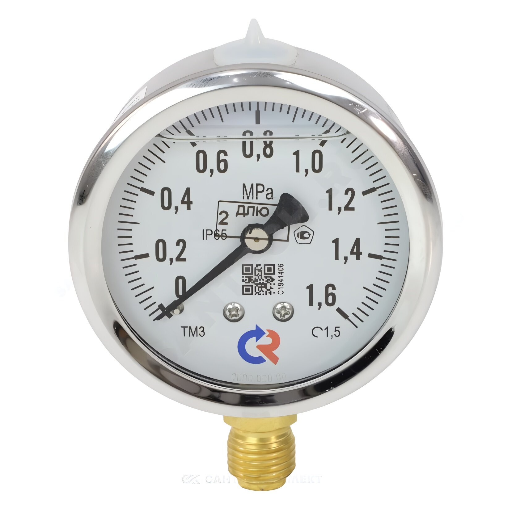 Манометр гидрозаполненный ТМ-320P.20 радиальный Дк63мм 0-1,0 МПа кл.1,5 G1/4" силикон Росма 00000030119