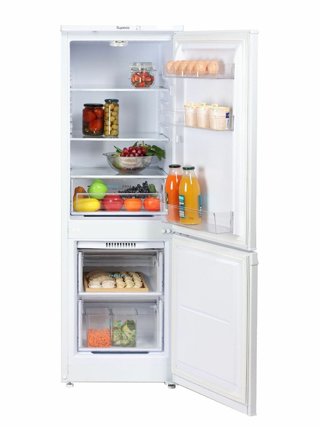 Холодильник Бирюса 418, автооттаивание, LED освещение, объем 180 литров