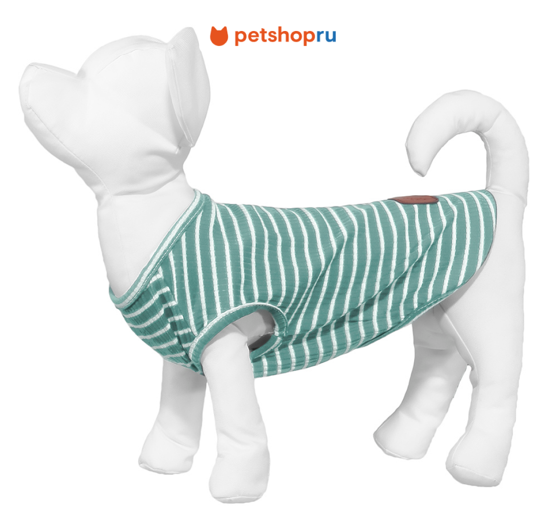Yami-Yami одежда Майка для собак в полоску, зелёная, S, спинка 25 см