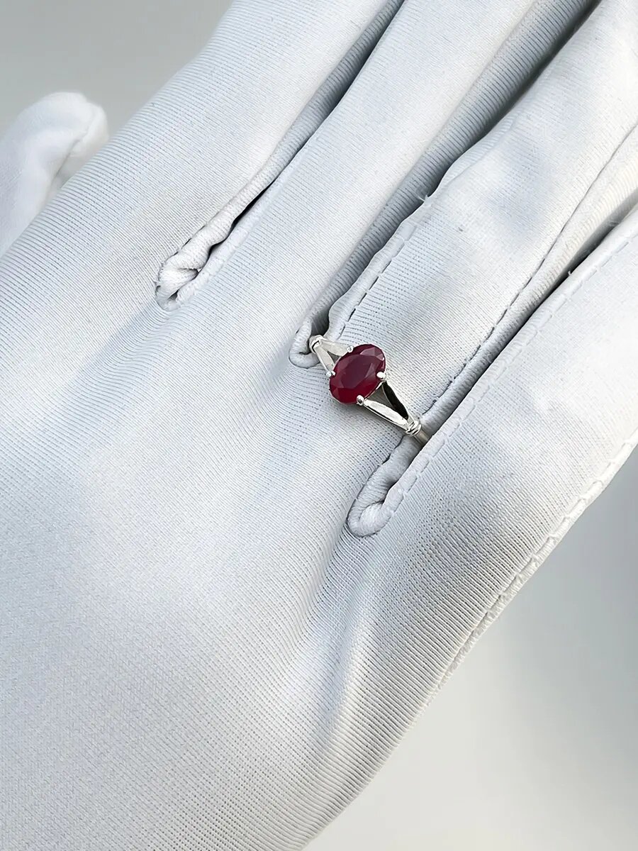 Кольцо, серебро, 925 проба, рубин