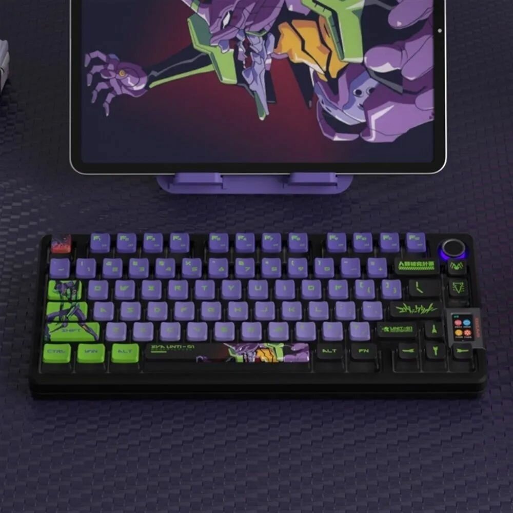 Кейкапы Евангелион EVA-01 для механической клавиатуры 122шт, Фиолетовый/Зеленый