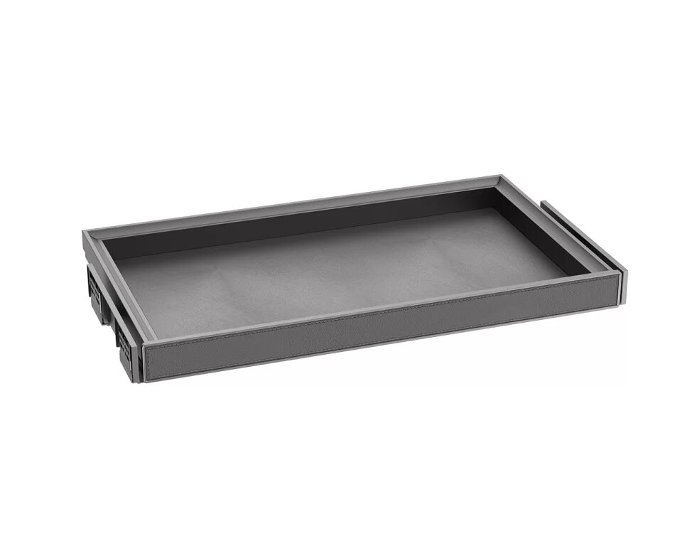 Выдвижной лоток ALPHALUX Aiden в базу 600 мм, 564х430х68 (ШхГхВ), экокожа, темно-серый