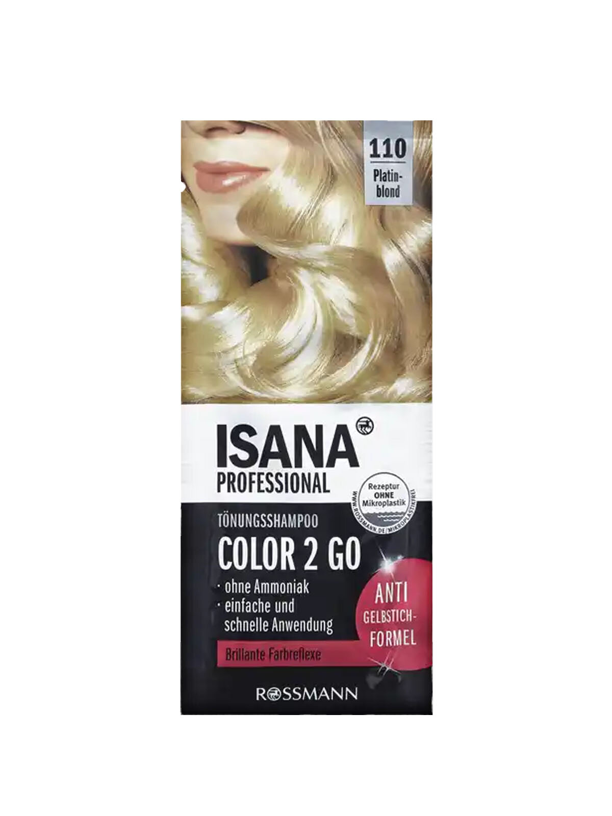 Оттеночный шампунь ISANA PROFESSIONAL - Platinblond 110, цвет платиновый блонд, 14мл, 1шт