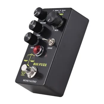 MOSKYAudio FUZZ Педаль гитарных эффектов, 4 переключателя режимов и громкость/тон/сустейн