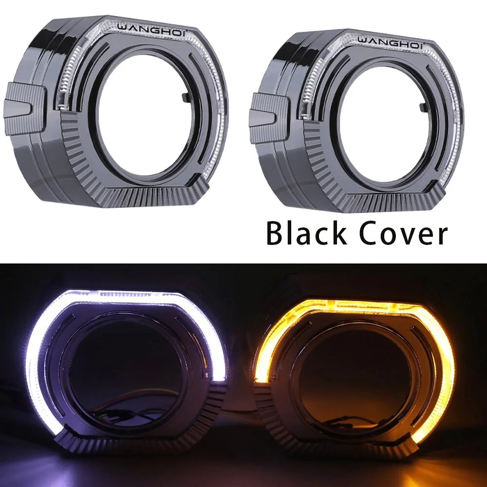 2,5-дюймовые 3-дюймовые маски с линзами и ангельскими глазами для биксенонового проектора, автомобильные светодиодные фары, ангельские глазки, кожухи с ореолом, автомобильные аксессуары