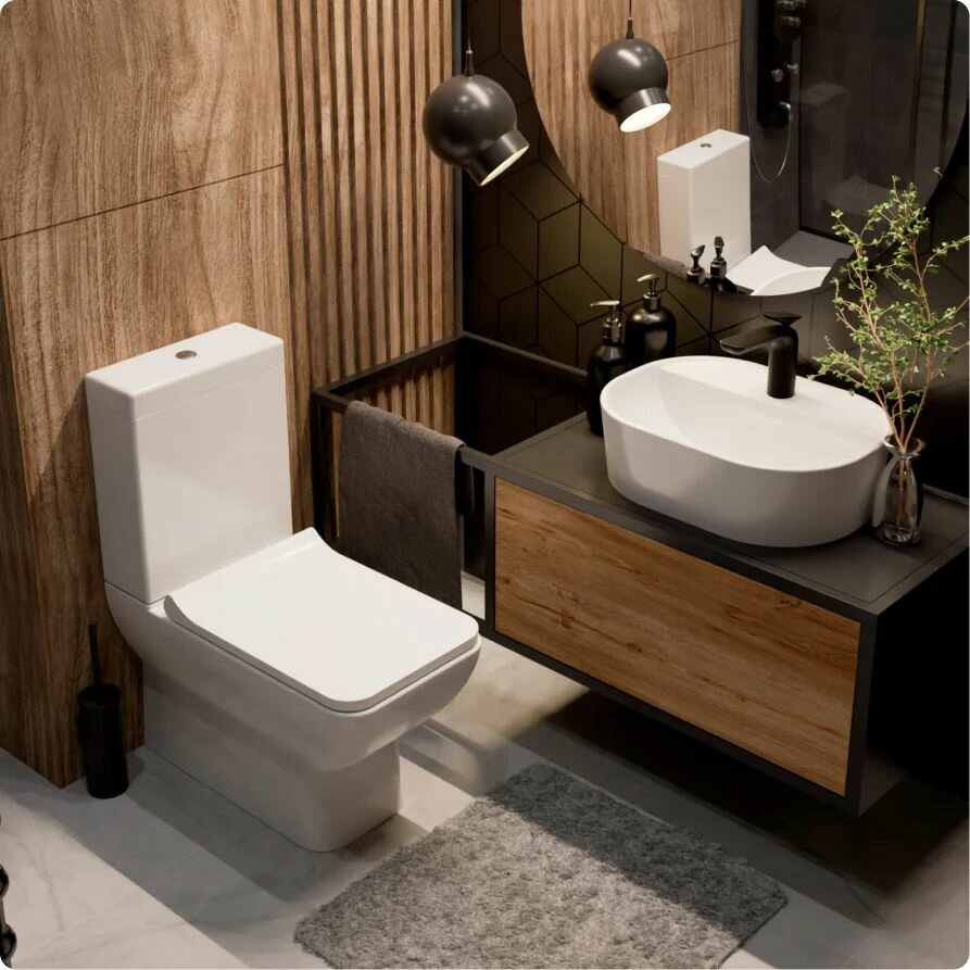 Унитаз напольный Aquame AQM1004 с сиденьем без бачка