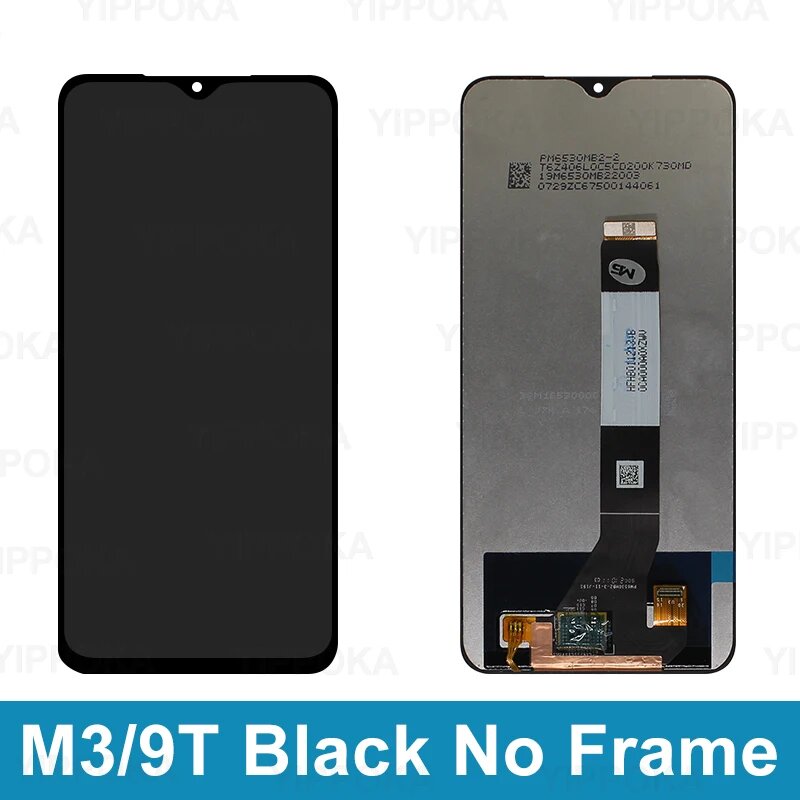 ЖК-дисплей 6,53 дюйма для Xiaomi Redmi 9T M2010J19SY, сенсорный экран в сборе для Poco M3 LCD M2010J19CI, сменные детали Black NO Frame