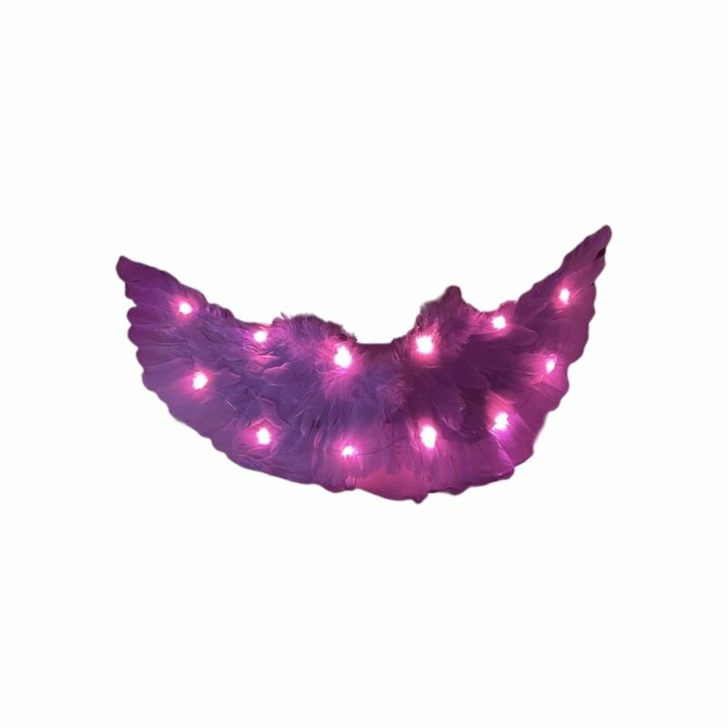 Крылья ангела с подсветкой, розовое свечение - маленький
