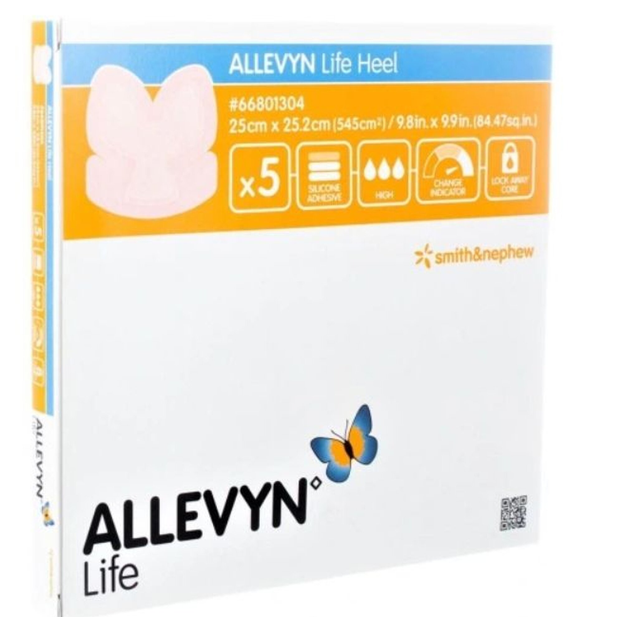 Пластырь Smith & Nephew "Allevyn Life", гидроколлоидный, самоклеящийся, 25x25,2 см, 5 шт