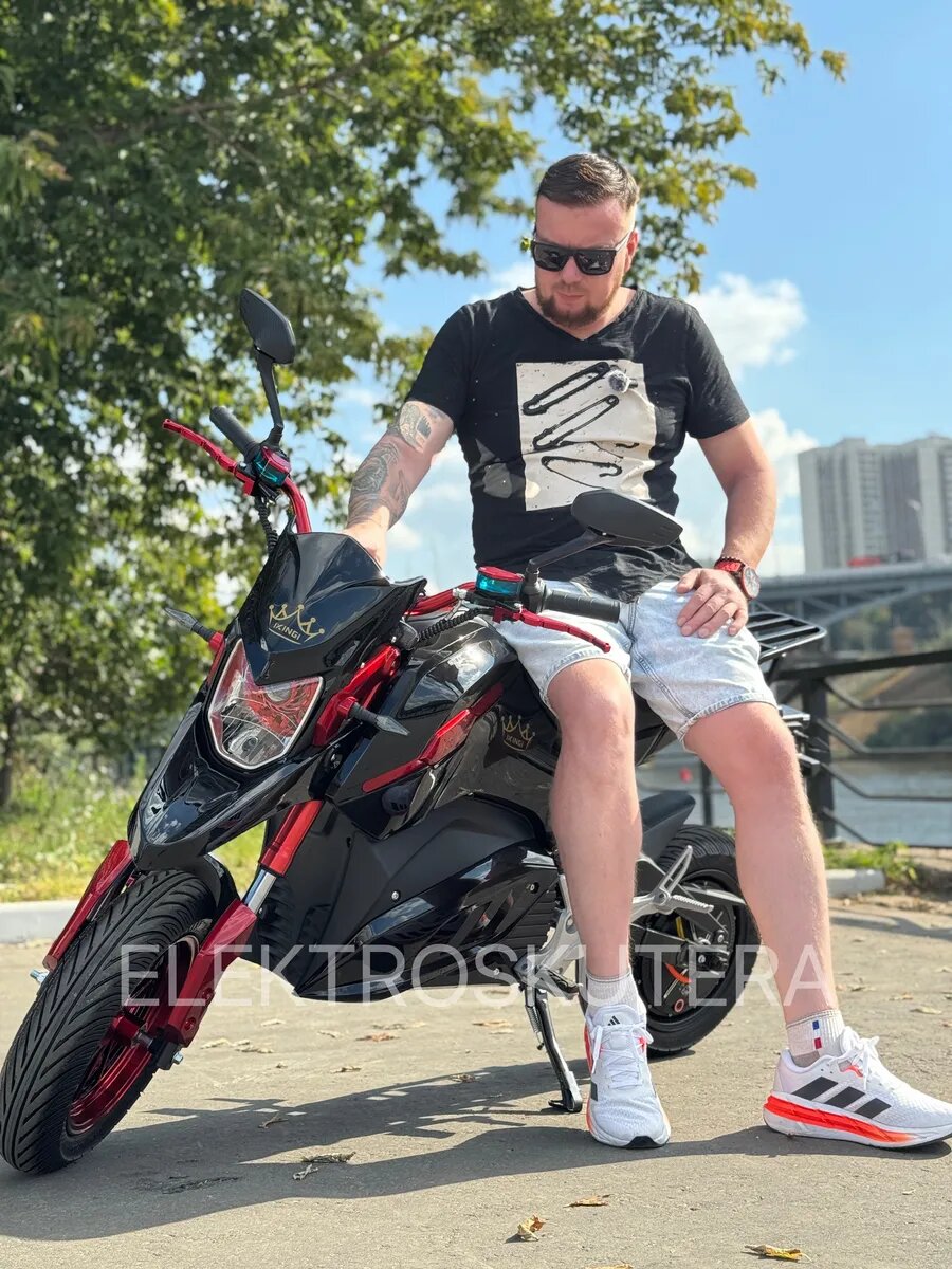 Электромотоцикл iKingi, 3000 Вт, максимальная скорость до 70км/ч, черный