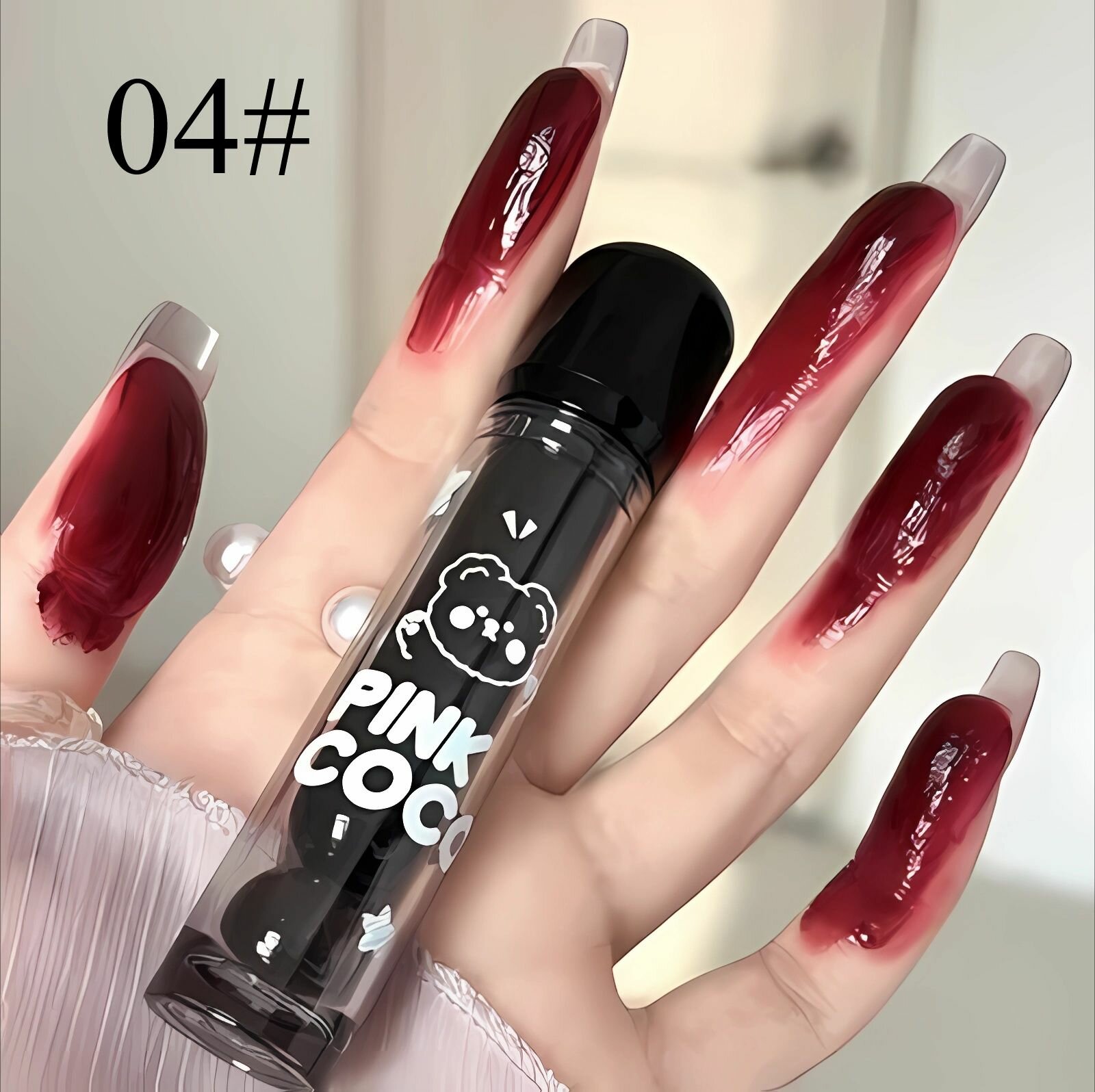 Зеркальный тинт для губ Mishka Dudu, нелипкий блеск с эффектом сияния, увлажняющий и стойкий, корейская косметика для объёмных губ