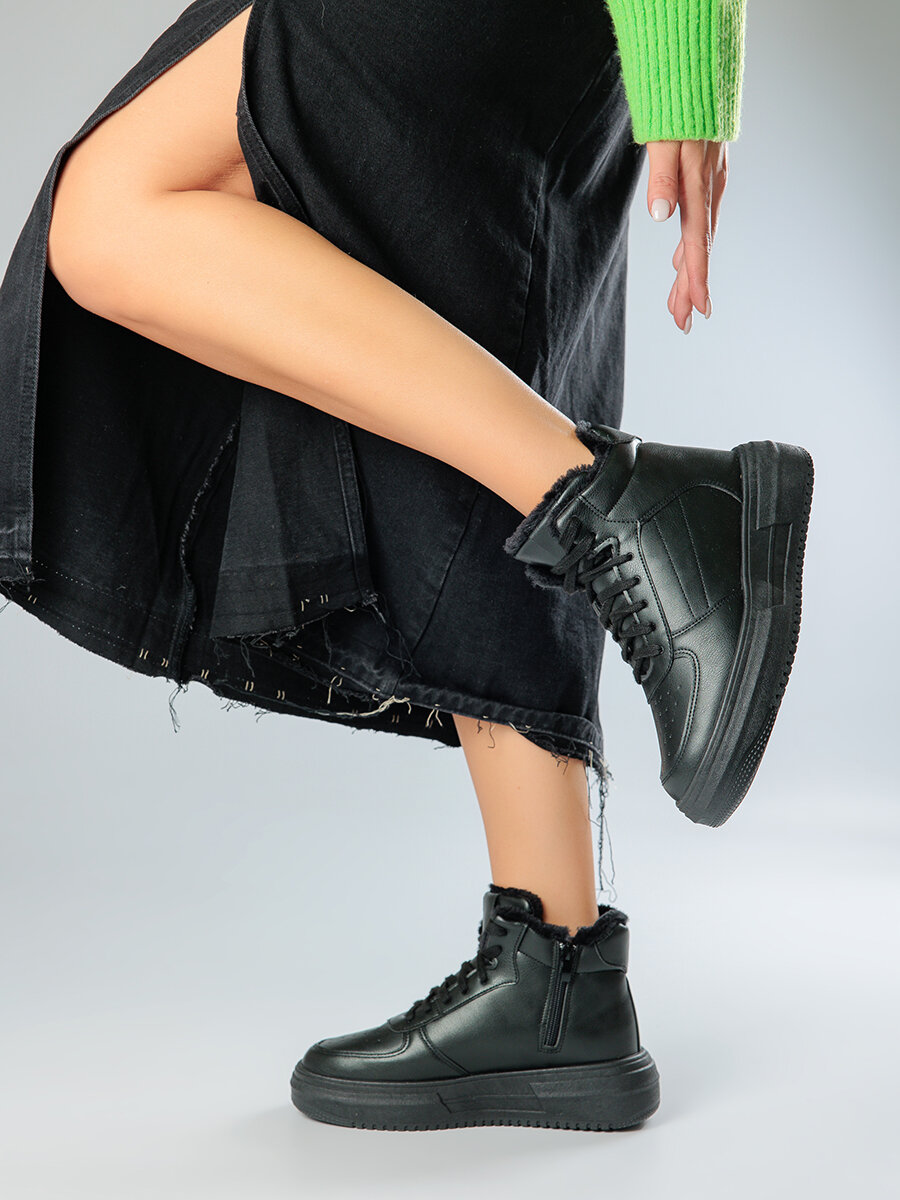 Кеды ботинки на платформе зимние