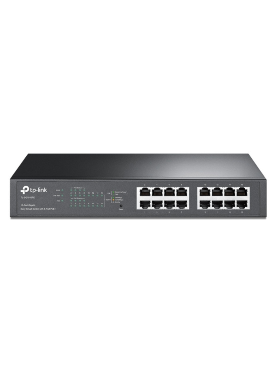 Коммутатор PoE TP-LINK TL-SG1016PE Easy Smart, 8x10/100/1000 PoE+ (110Вт), 8x10/100/1000